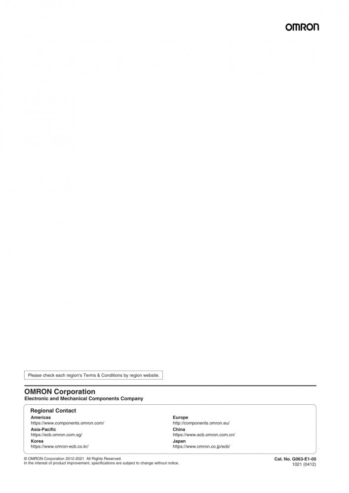 OMRON XR2A series document page 10