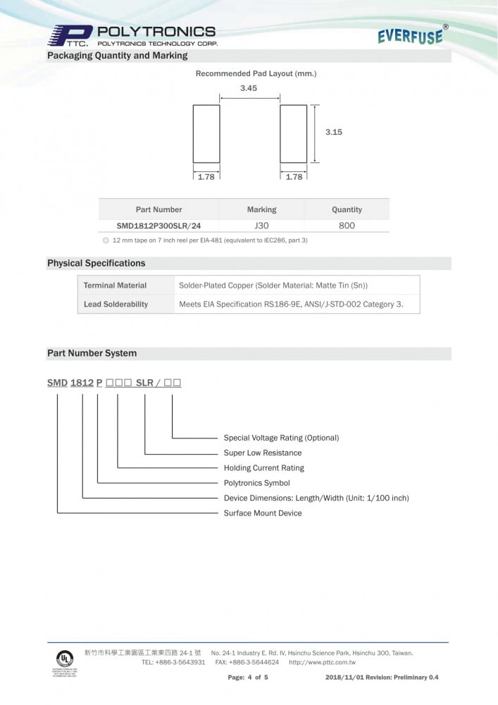 SMD1812P300SLR/24 technical document page 4