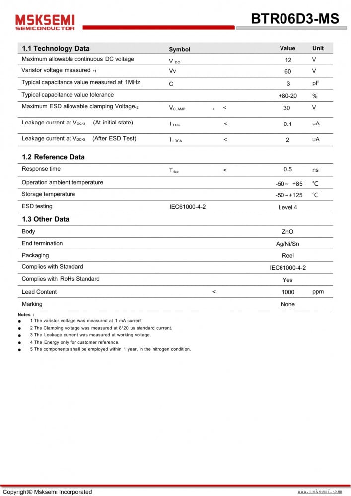 BTR06D3-MS technical document page 2