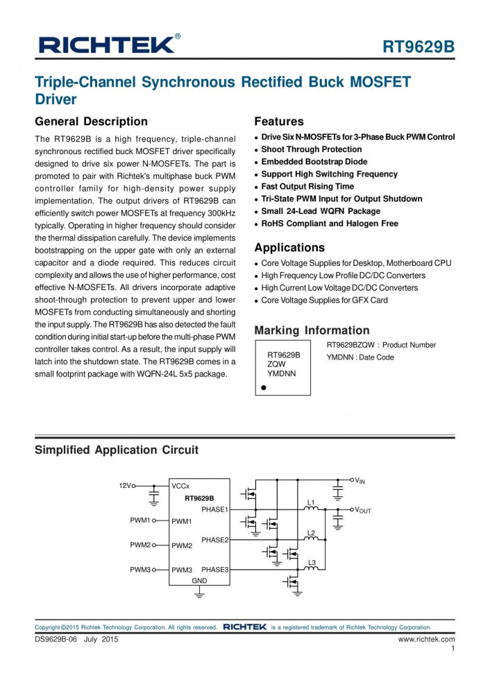 RT9629B datasheet page 1