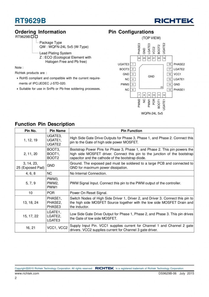 RT9629B datasheet page 2