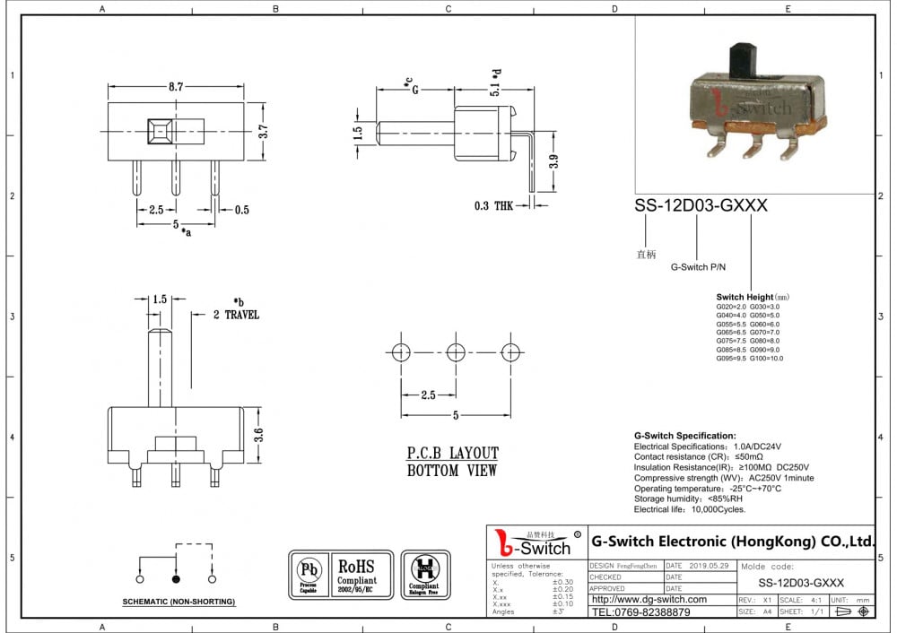 SS-12D03-G040 technical drawing