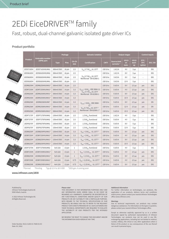 Infineon 2EDi EiceDRIVER product brief page 2