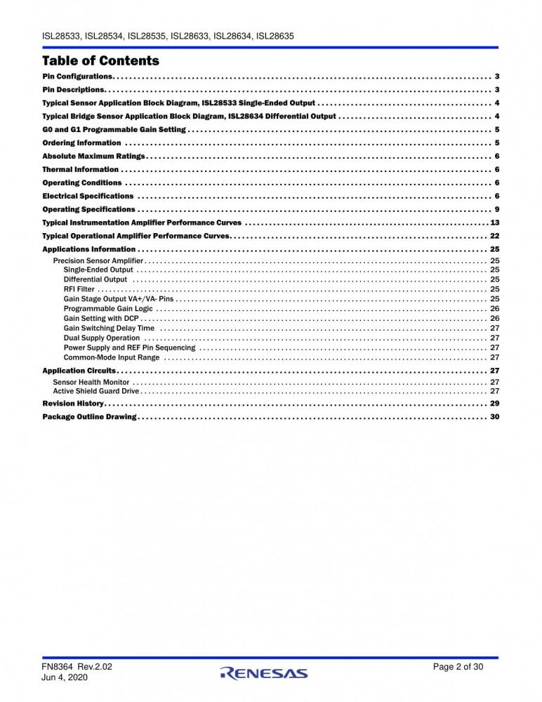 ISL28634 datasheet page 2