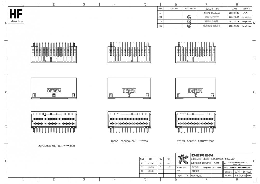 DEREN connector drawing page 2