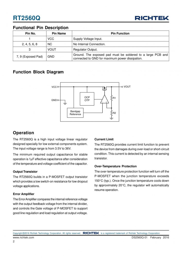 RT2560Q datasheet page 2