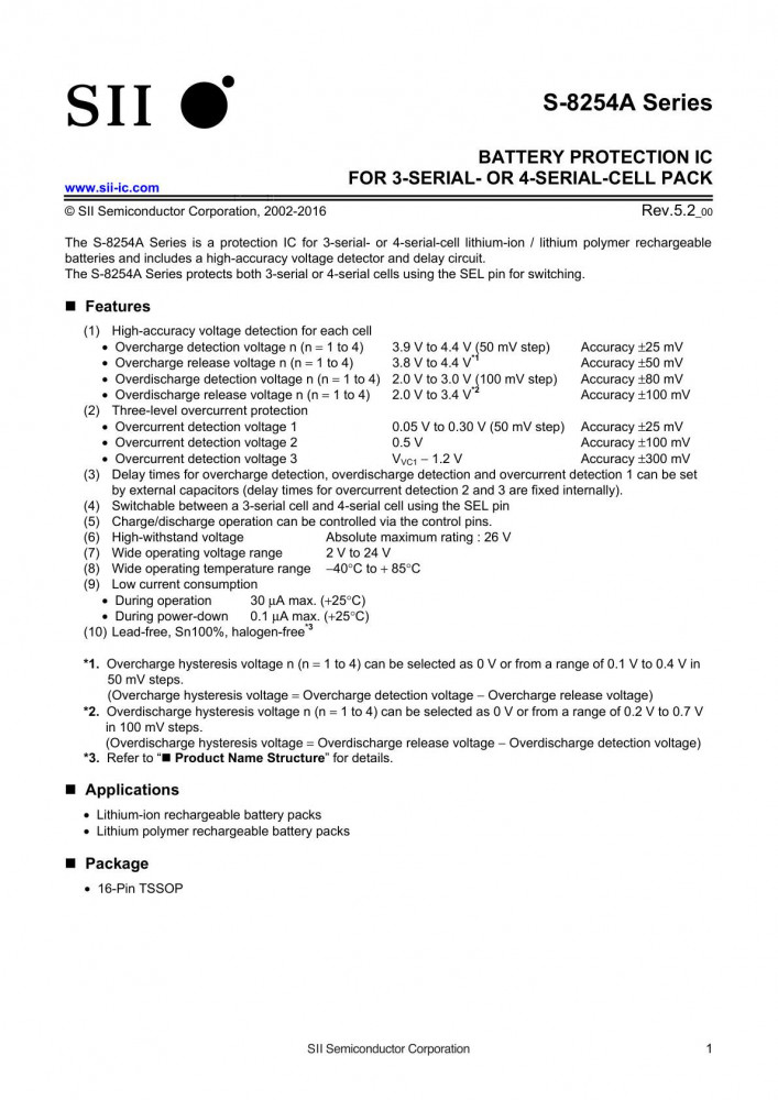 S-8254A technical document page 1