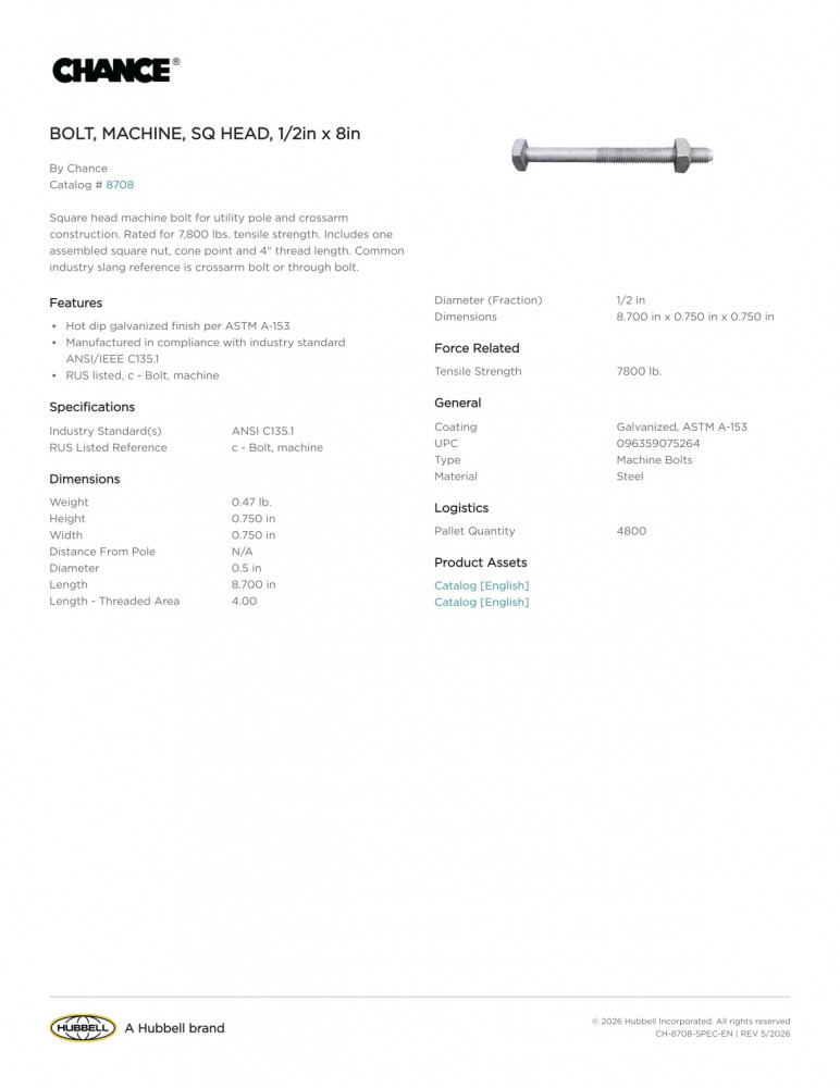 Catalog 8708 technical document image