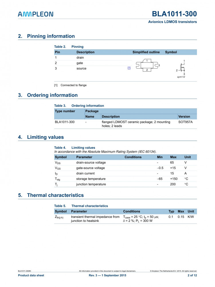 BLA1011-300 datasheet page 2