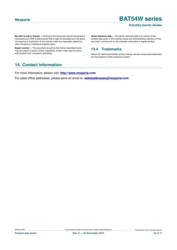 BAT54SW datasheet page 10
