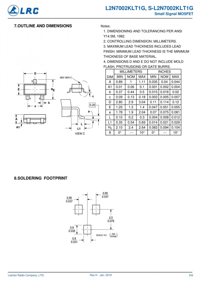 LRC S-L2N7002KLT1G datasheet page 6