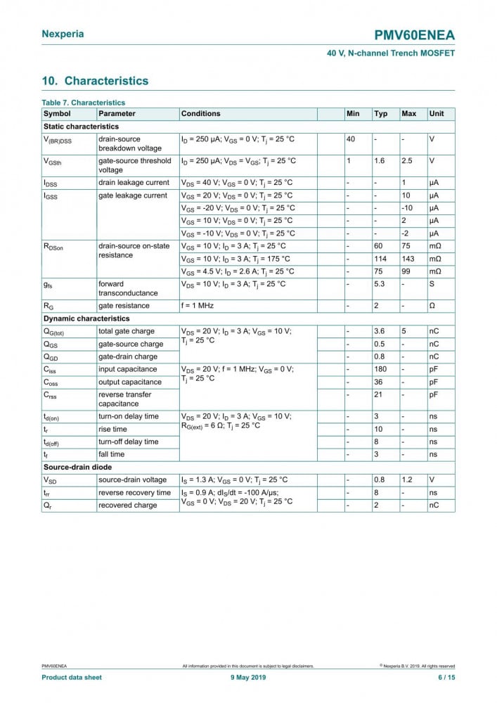 PMV60ENEAR datasheet page 6