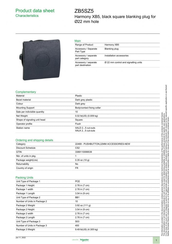 ZB5SZ5 technical document page 1