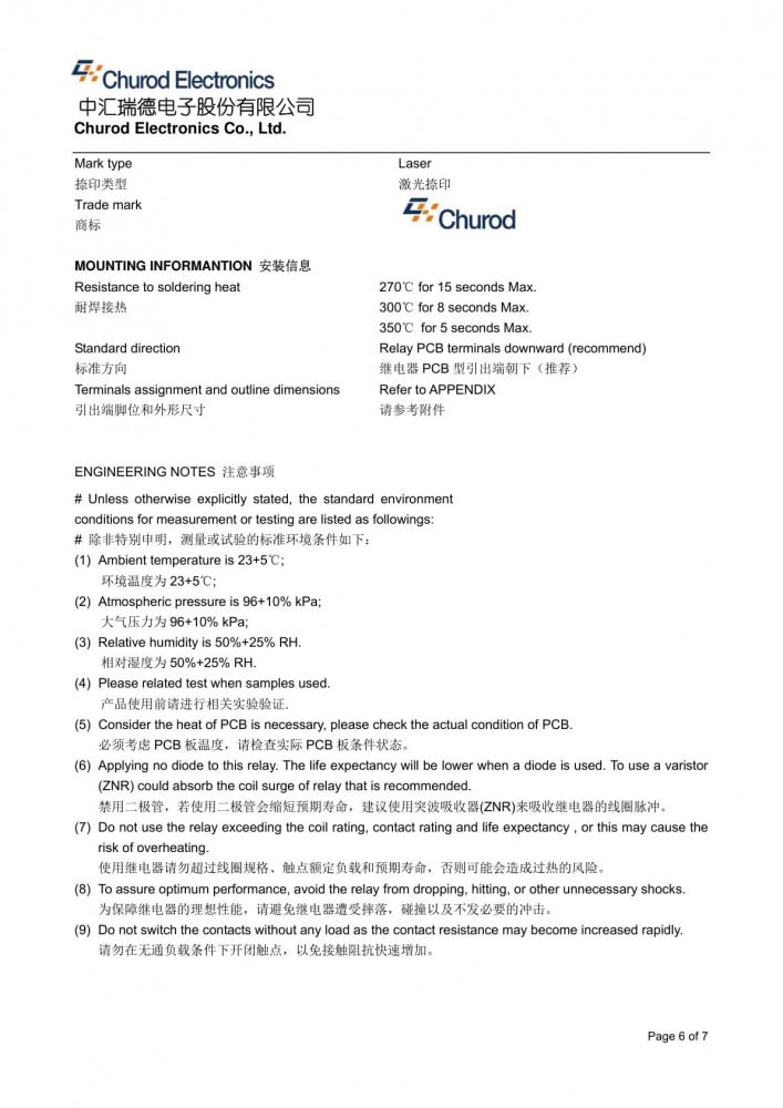 CHAR-112A100T relay specification page 6