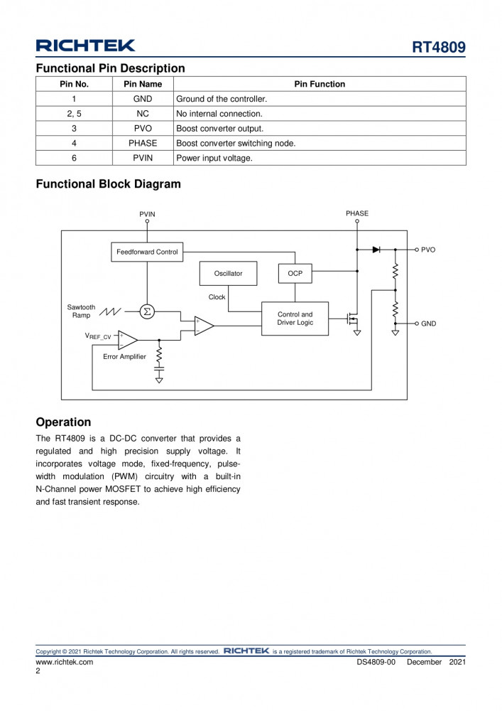 RT4809 datasheet page 2