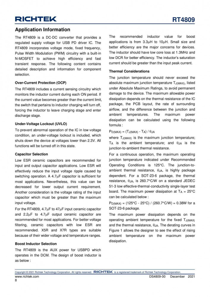 RT4809 datasheet page 8
