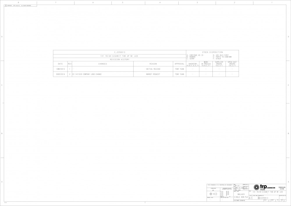 Bel Fuse 2250013-3 technical drawing page 3