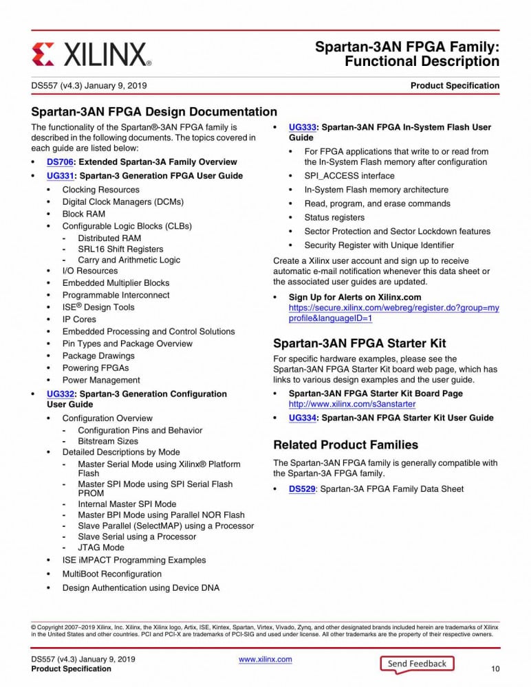Spartan-3AN documentation page 10