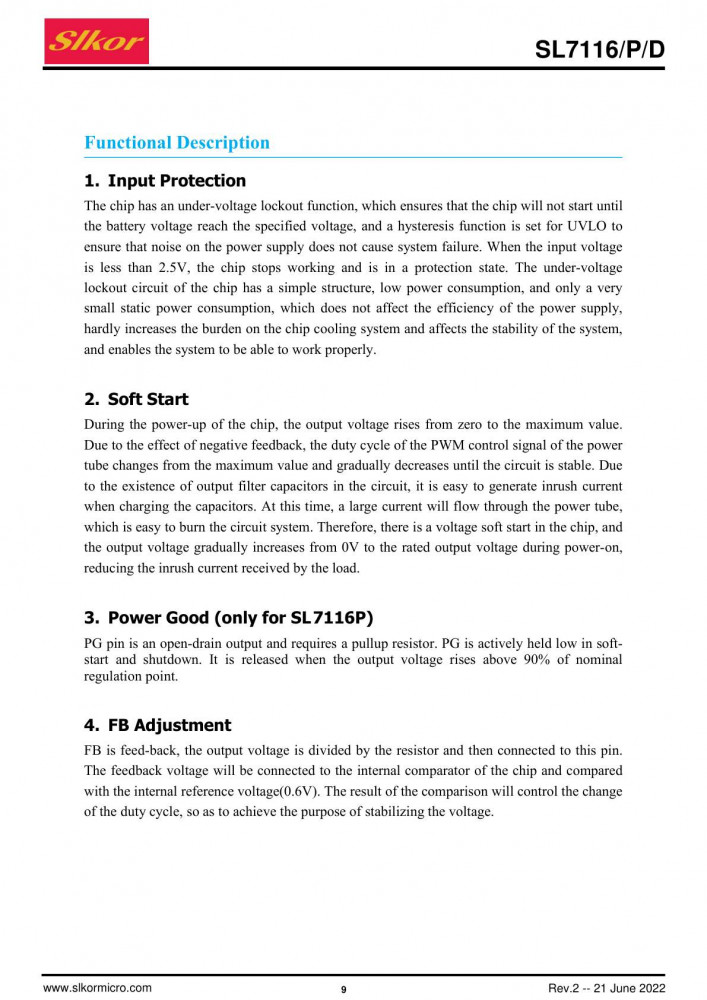 SL7116 datasheet page 9