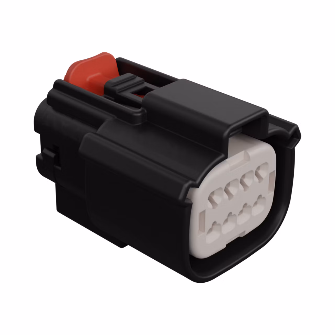 MX150 Mat-Sealed Female Connector Assembly, Dual Row, 8 Circuits, Keying Option A, with Connector Position Assurance, with Clip-Slot, Black for sale