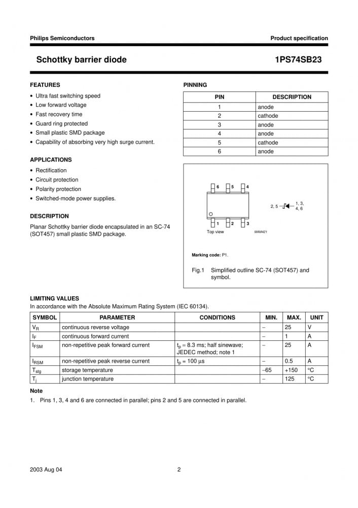 1PS74SB23 datasheet page 3