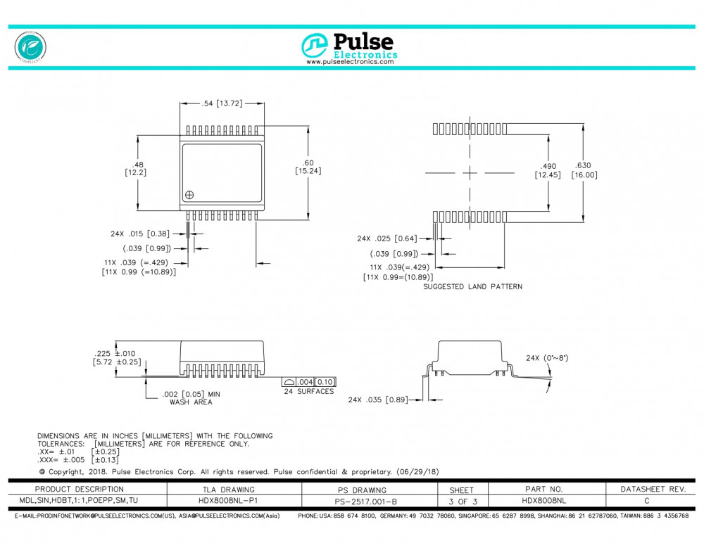 HDX8008NL dimensional drawing page 3