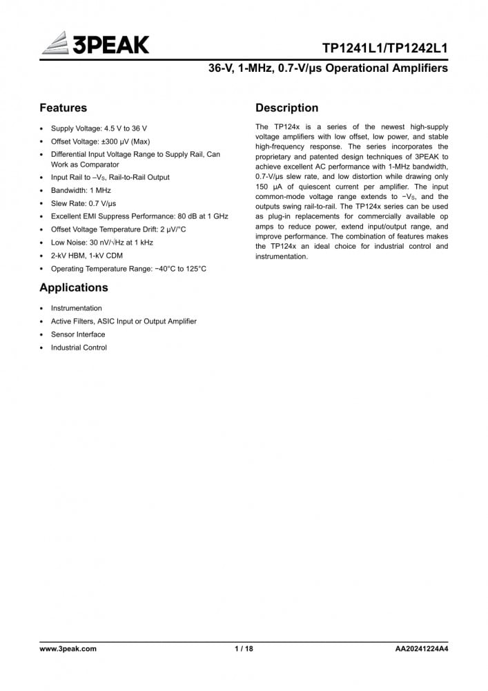 TP1242L1-VR datasheet page 1