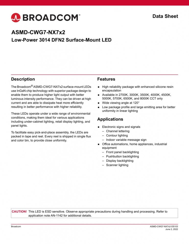 ASMD-CWG7-NX7D2 datasheet page 1