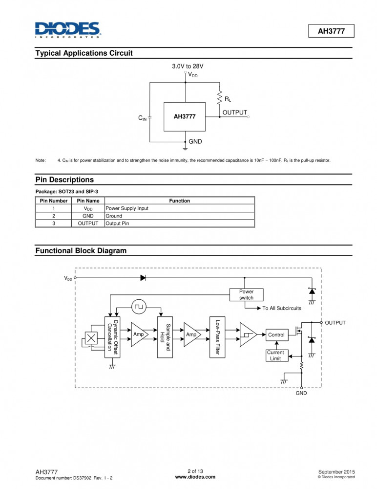 AH3777 datasheet page 2