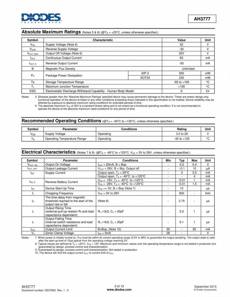 AH3777 datasheet page 3