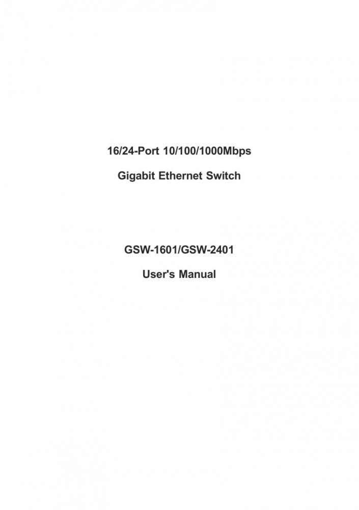 GSW-2401 manual page 1