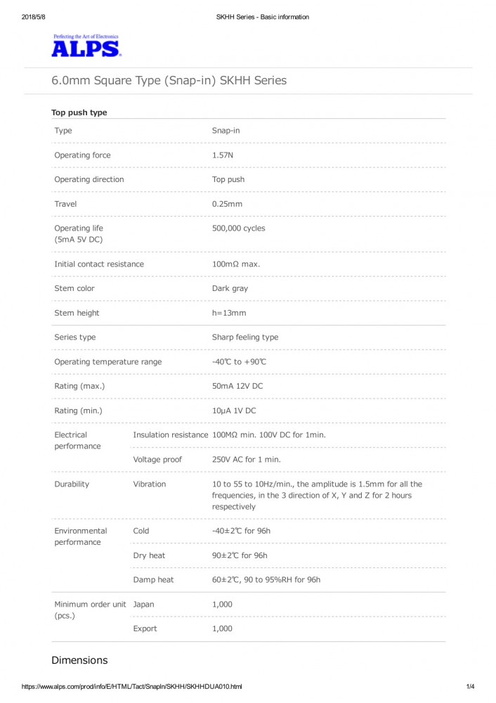 SKHHDUA010 technical document page 1