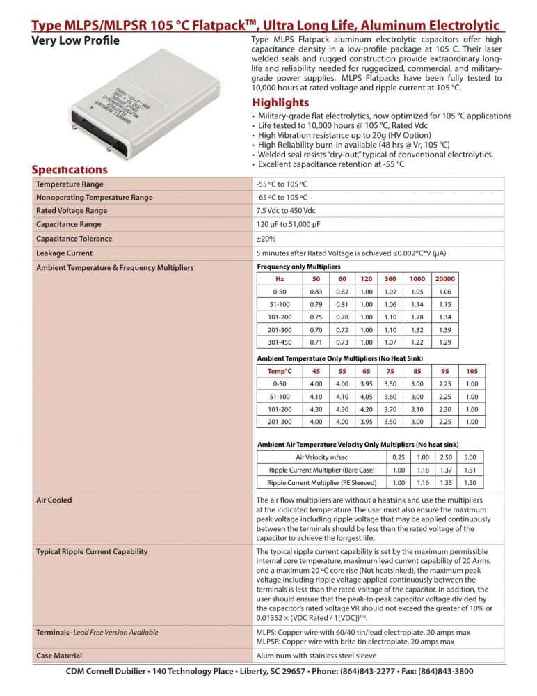 MLPS datasheet page 1