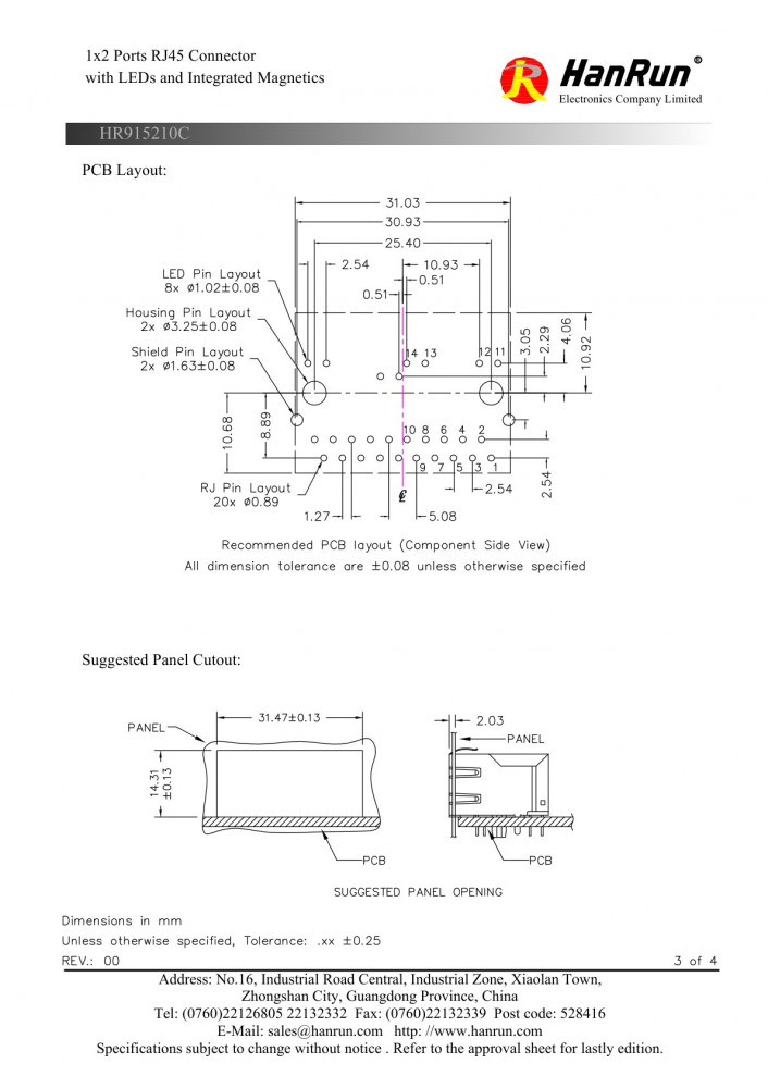 HR915210C PCB layout