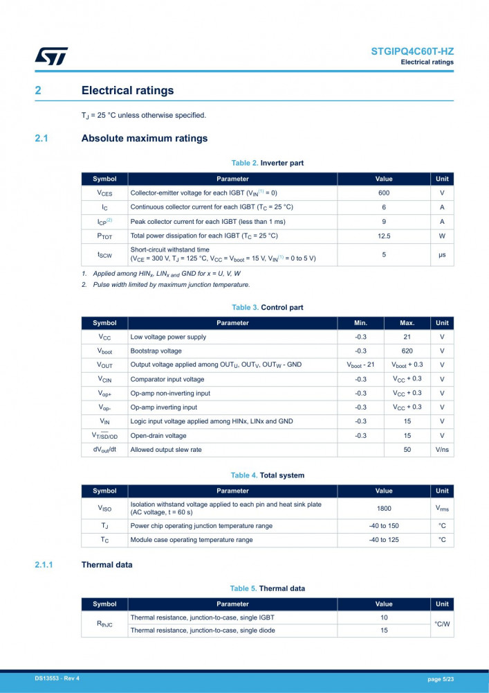 STGIPQ4C60T-HZ datasheet page 5