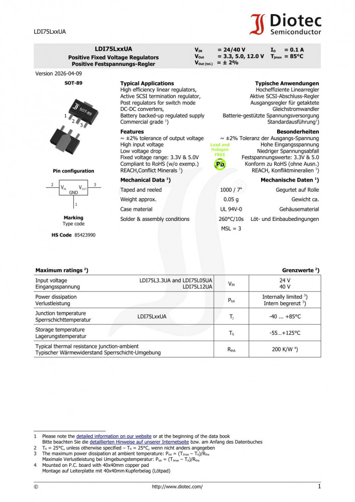 LDI75L05UA datasheet page 1