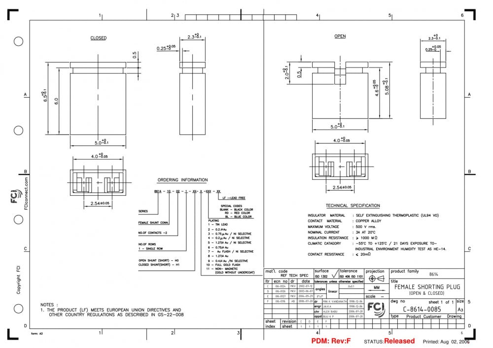 Amphenol 861410021H12LF technical document preview