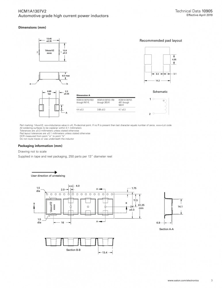 HCM1A1307V2 technical document page 3
