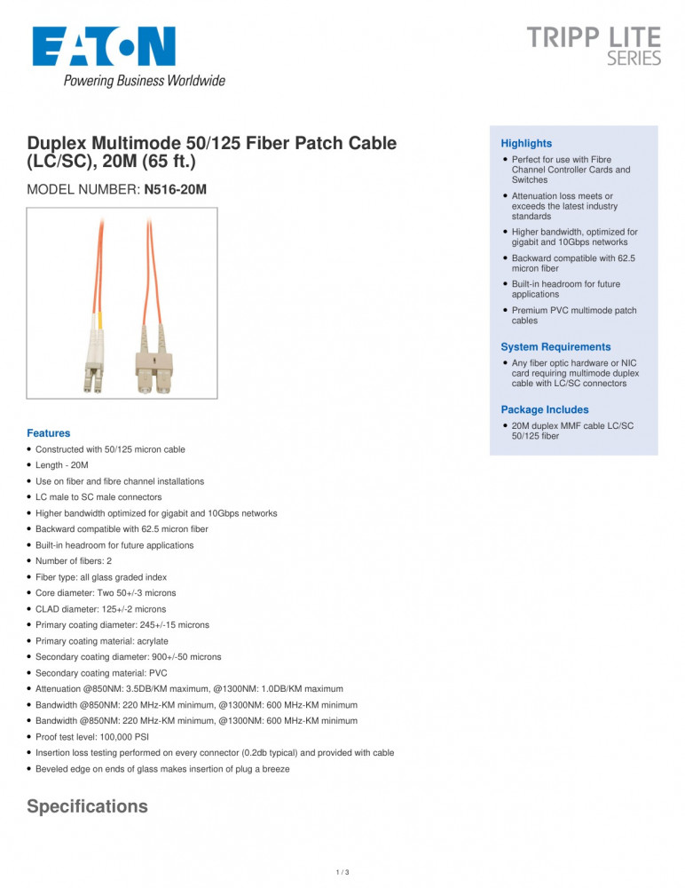 N516-20M technical document page 1