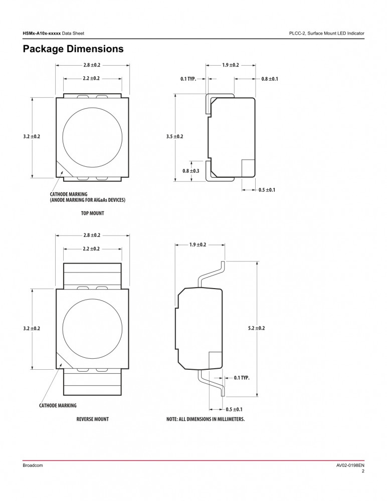 Broadcom HSMA-A100-Q00J1 datasheet page 2