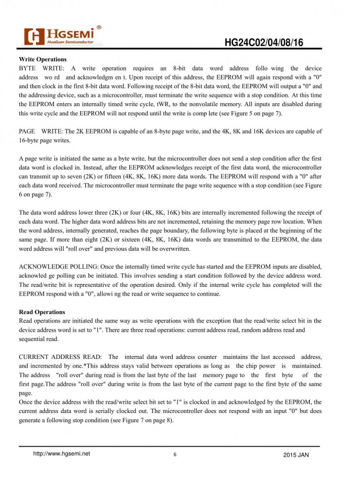 HGSEMI 24C02 datasheet page 6