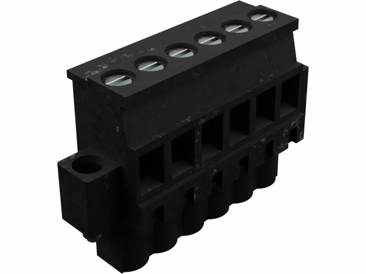 5.00mm Pitch Eurostyle Vertical Plug, with Retention Screws, Rear Wire Entry, Gold (Au) Plated, Black, 6 Circuits for sale