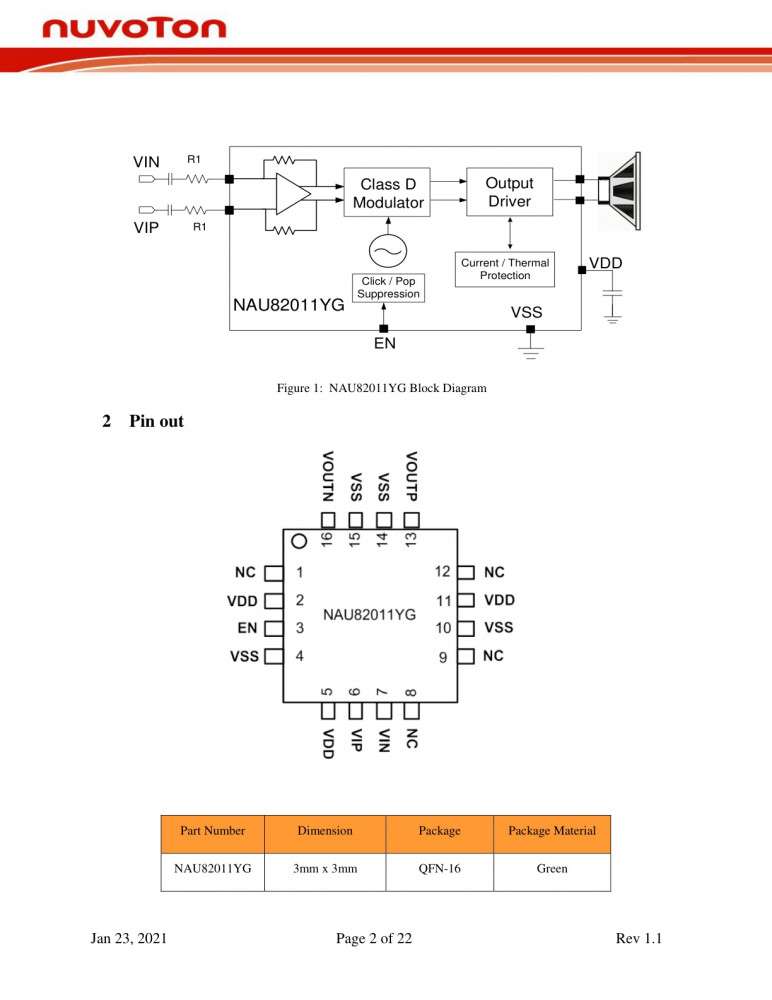 NAU82011YG datasheet page 2