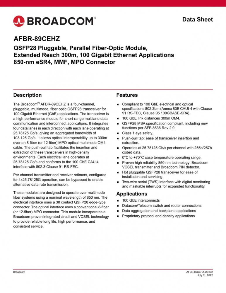 AFBR-89CEHZ datasheet page 1