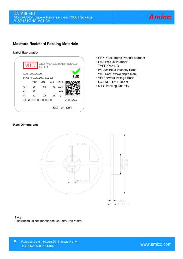 A-SP151GHC-A01-3A datasheet page 8