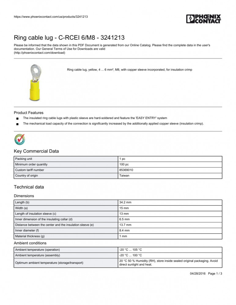 Phoenix Contact 3241213 product document page 1