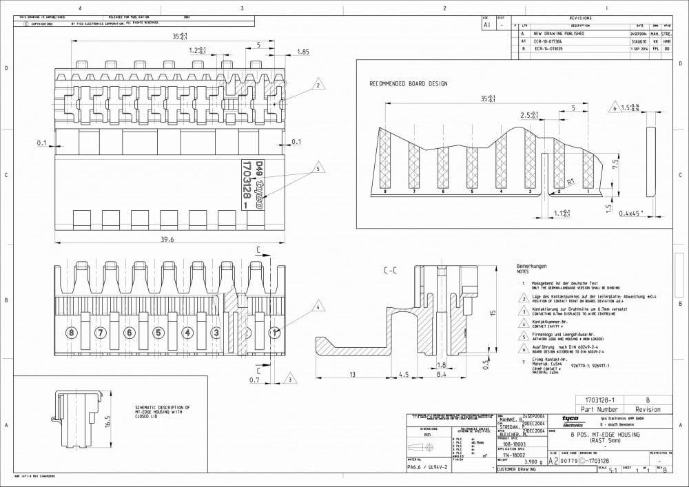 TE Connectivity 1703128-1 controlled drawing