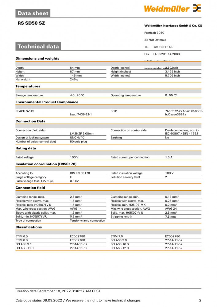 WEIDMULLER 8537350000 technical document page 2