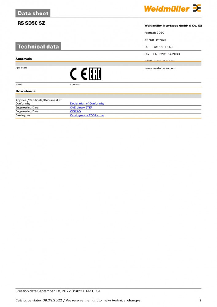 WEIDMULLER 8537350000 technical document page 3