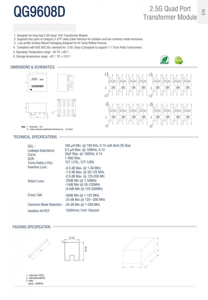 QG9608D technical document page 1